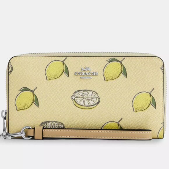 Coach | Bags | Coach Long Zip Around Wallet With Lemon Print Nwt | Poshmark